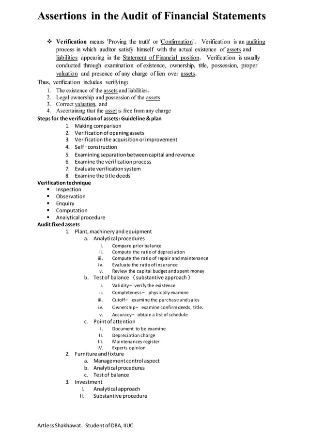 Assertions in the Audit of Financial Statements (Audit) | DOCX