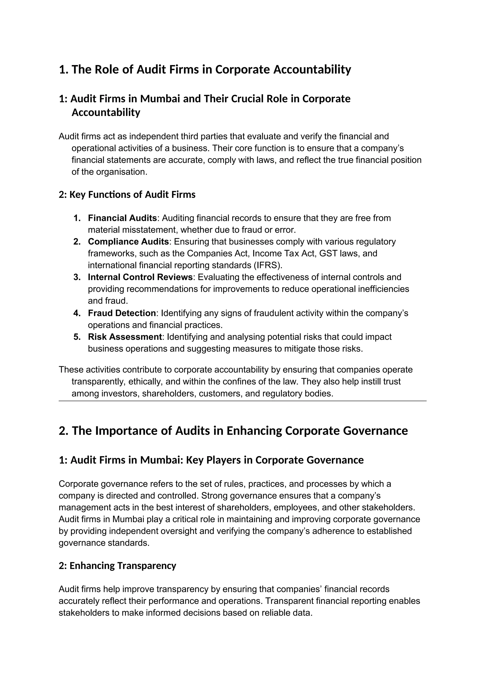 Audit Firms in Mumbai and Their Role in Ensuring Corporate ...