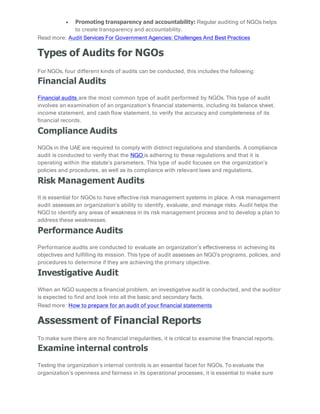 Audit For Non-Governmental Organizations (NGOs) In The UAE | PDF
