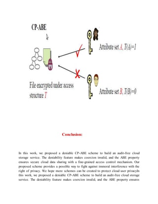 Audit free cloud storage via deniable attribute based encryption | DOCX