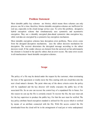 Audit free cloud storage via deniable attribute based encryption | DOCX