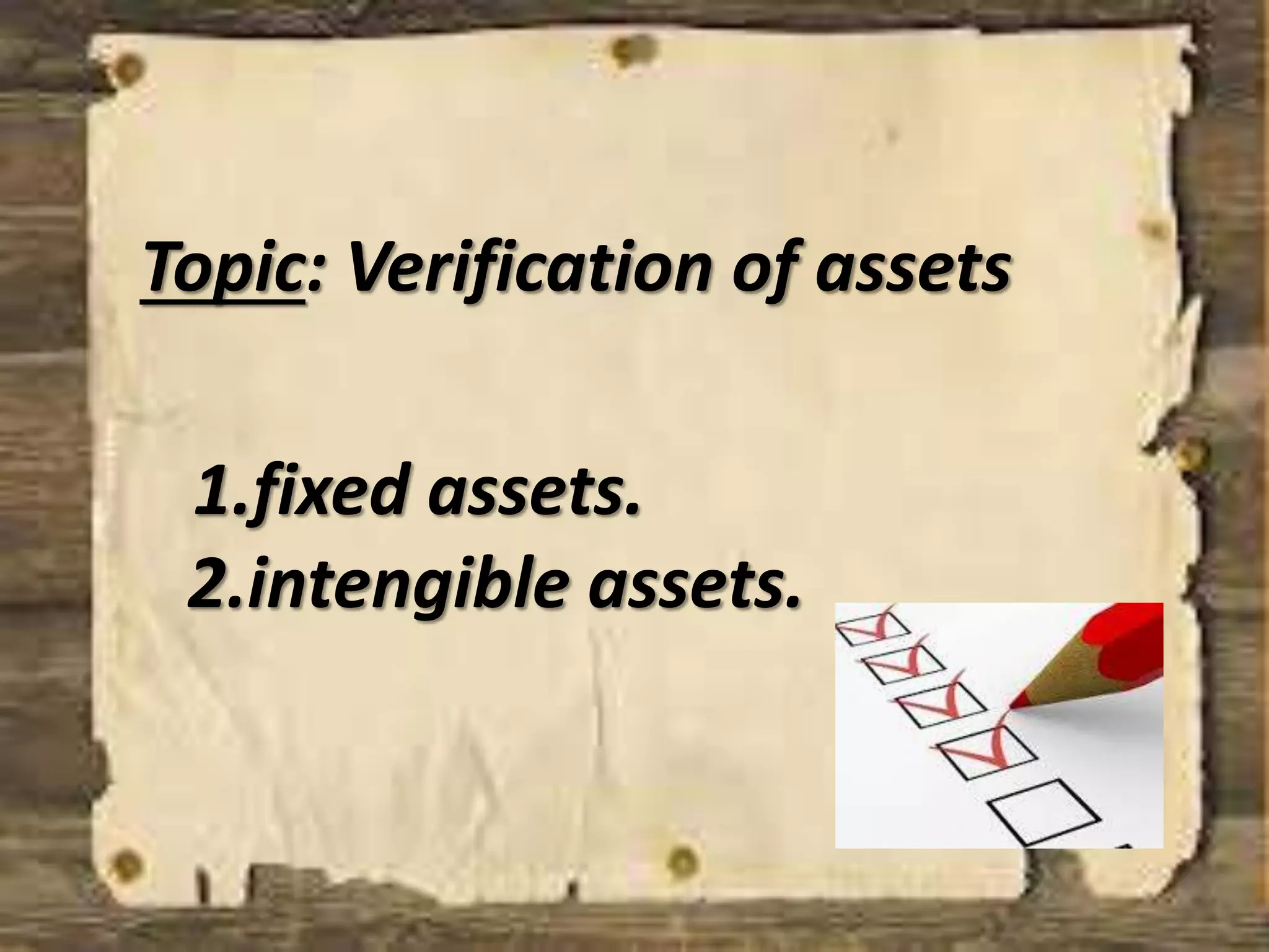 Verification of Assets | PPTX