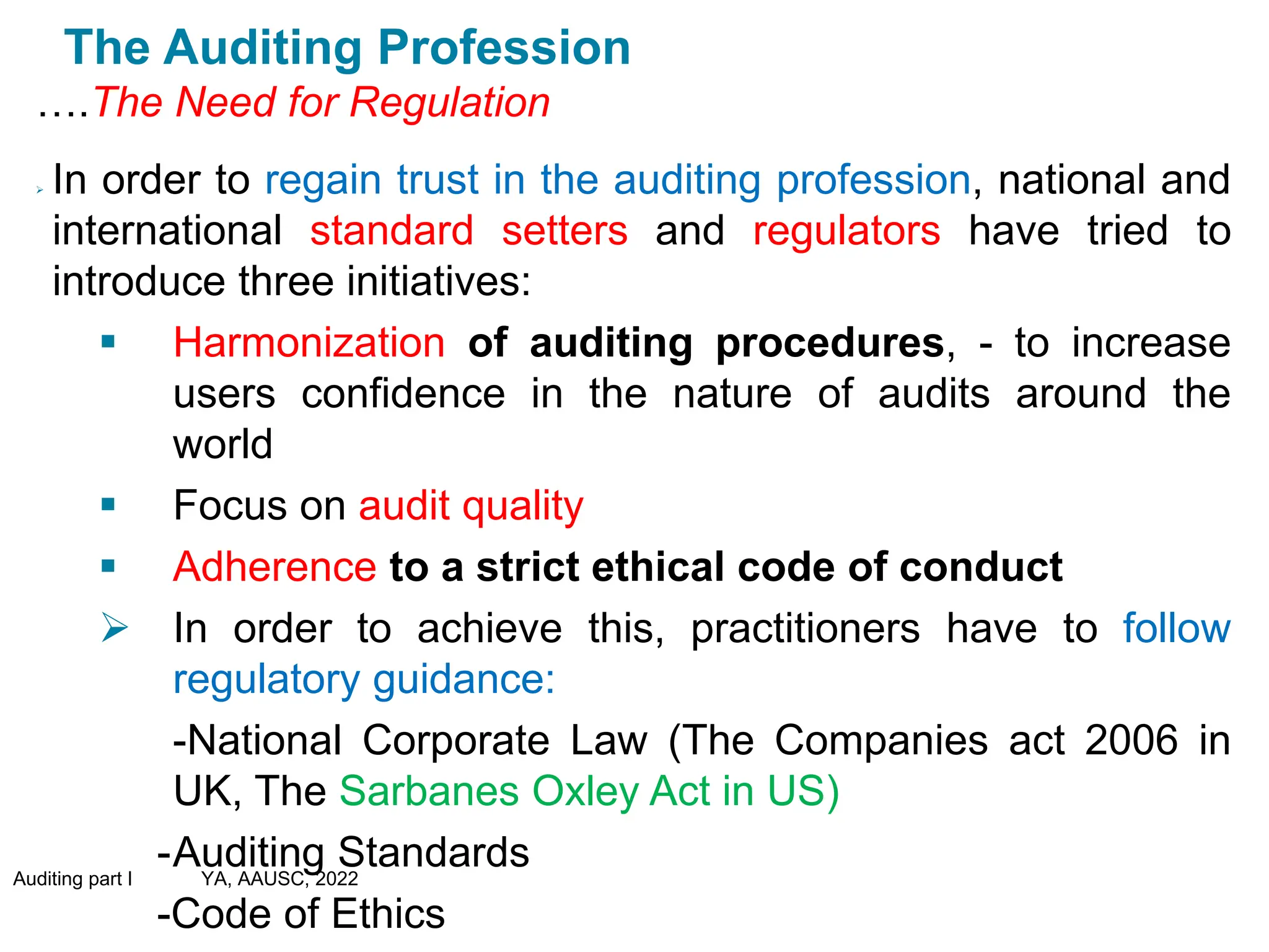 Audit I - Chapter 2, Pt. I, The Auditing Profession (1).pptx