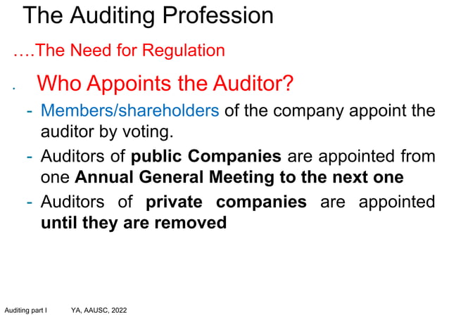 Audit I - Chapter 2, Pt. I, The Auditing Profession (1).pptx