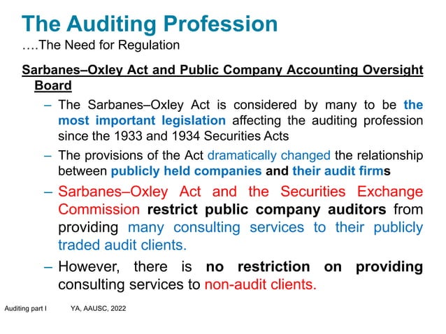 Audit I - Chapter 2, Pt. I, The Auditing Profession (1).pptx