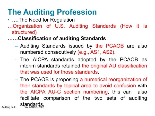 Audit I - Chapter 2, Pt. I, The Auditing Profession (1).pptx