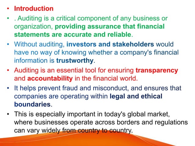 Auditing principles and practices, chapter 2 | PPTX