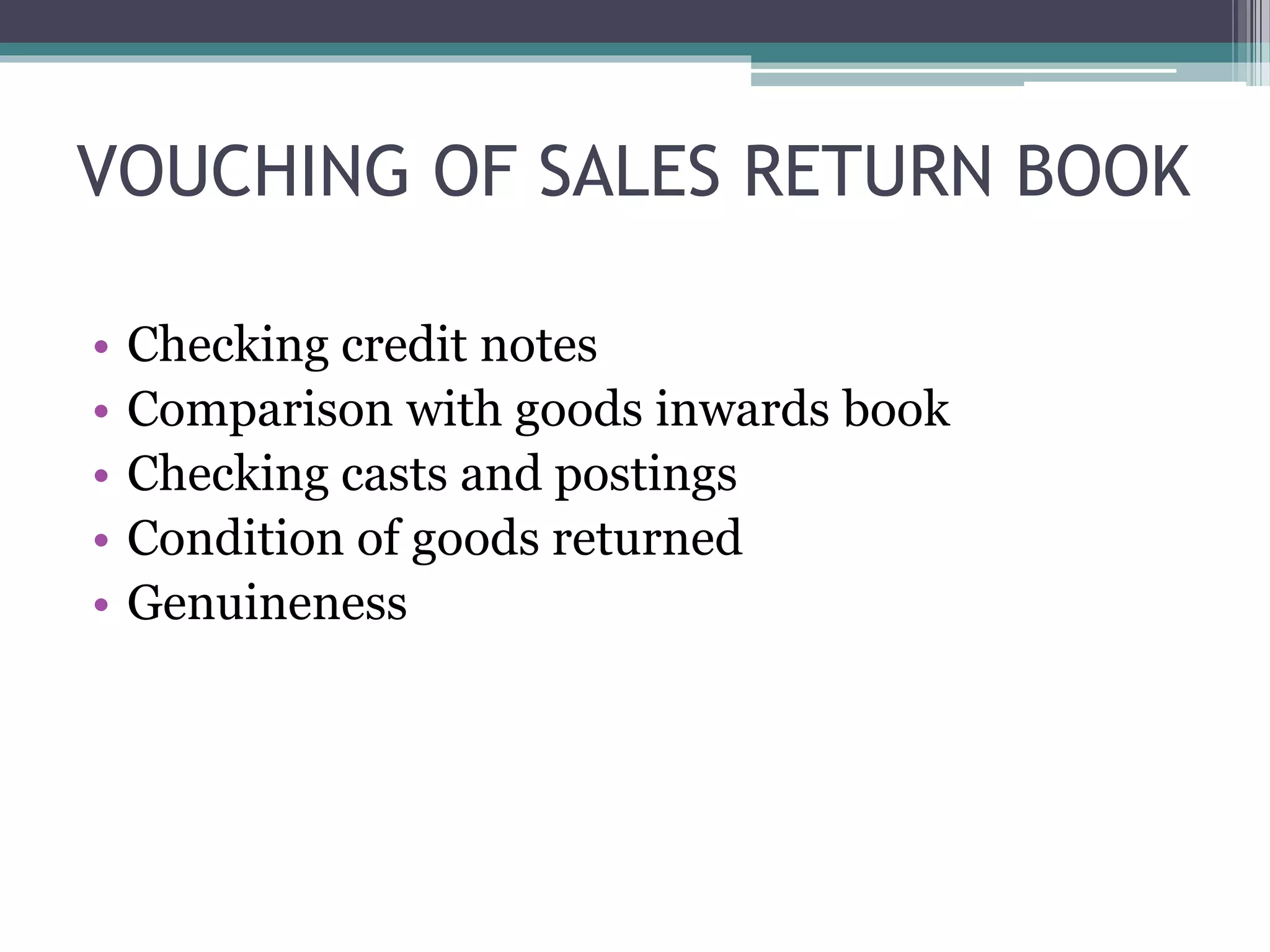 Vouching of subsidiary books | PPTX