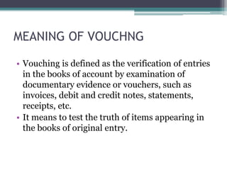 Vouching of subsidiary books | PPTX