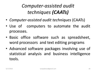 Audit in computerised informaton system environment and recent development in audit | PPT