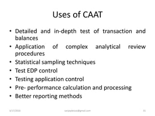 Audit in computerised informaton system environment and recent ...