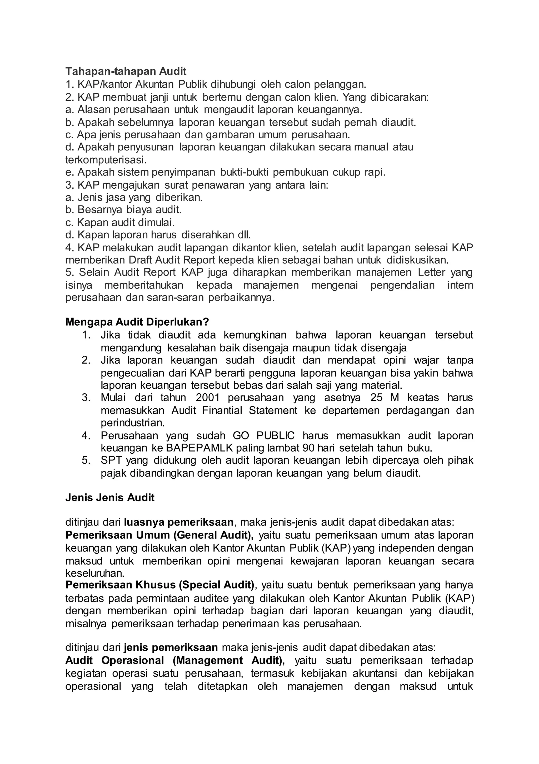 Resume Auditing Bab I - IV Buku I | DOCX