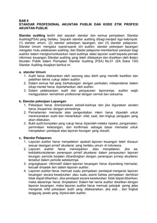 Resume Auditing Bab I - IV Buku I | DOCX