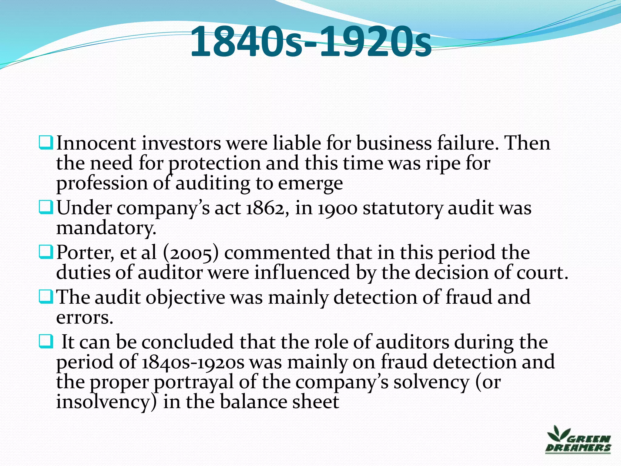 History of Auditing | PPTX