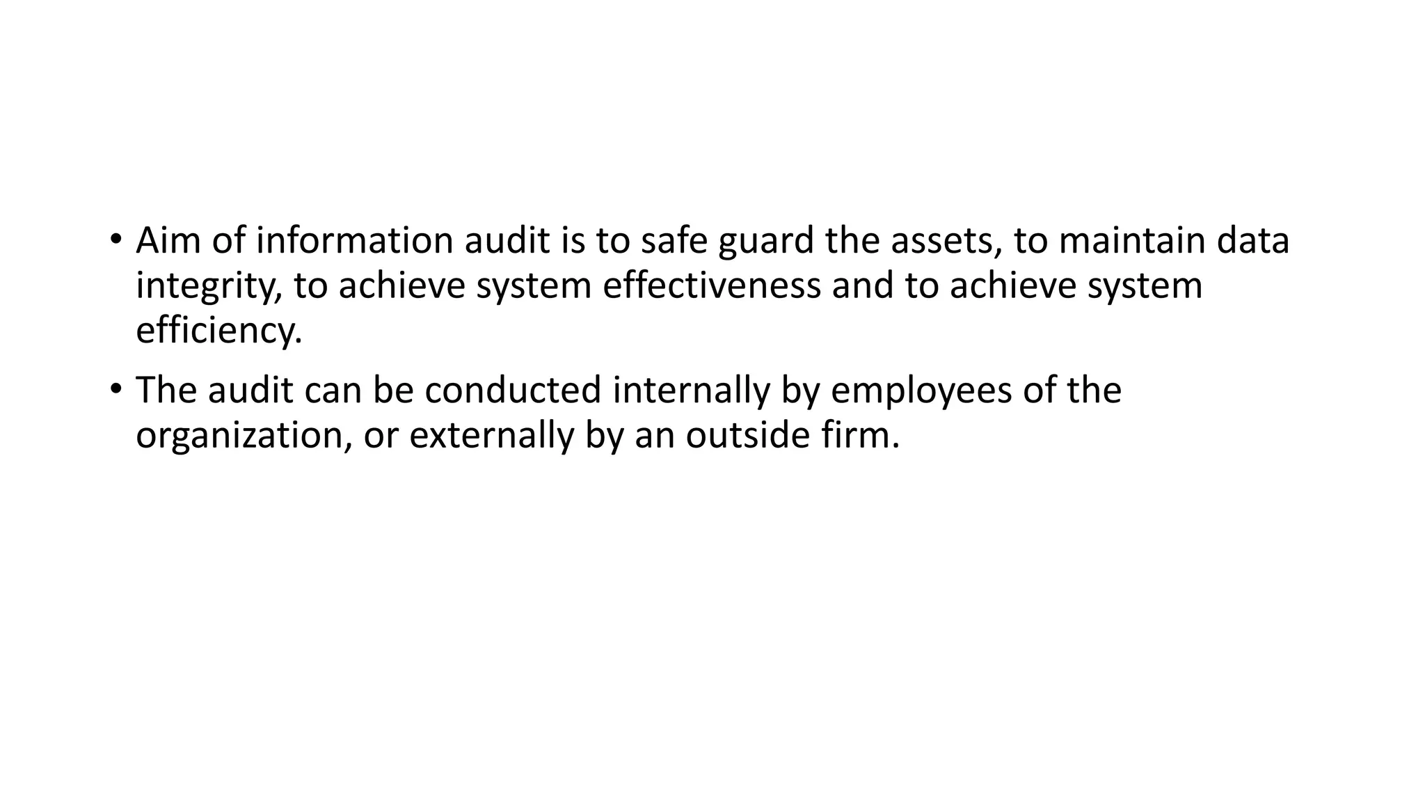 Information Systems Audit - Ron Weber chapter 1 | PPTX