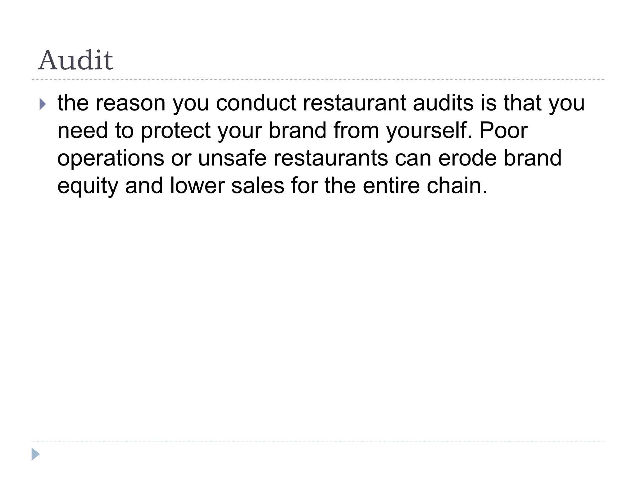 Audit plan for Restaurant | PPTX