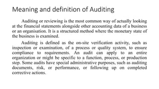 auditing.pptx | Resume Writing and Advice | Job Search