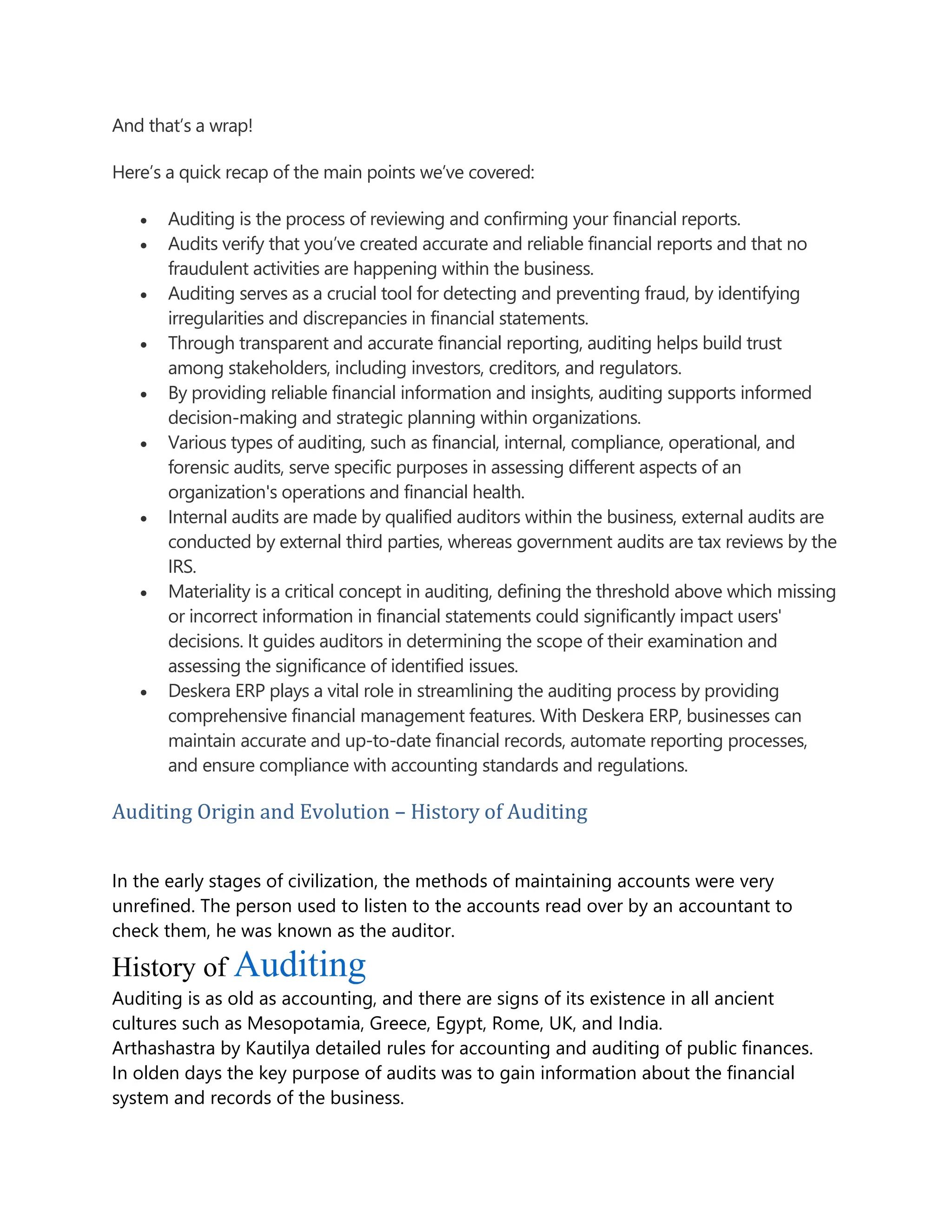 What Is Auditing? Definition, Types & Importance | DOCX