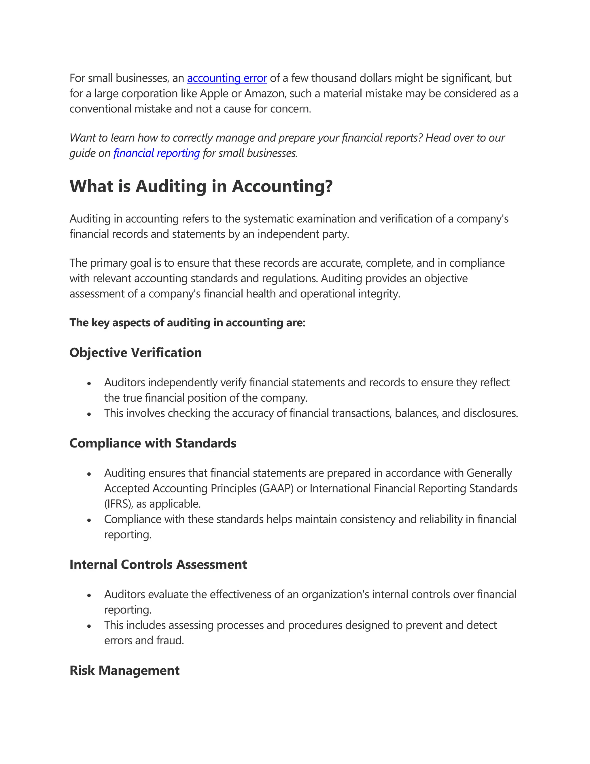 What Is Auditing? Definition, Types & Importance | DOCX