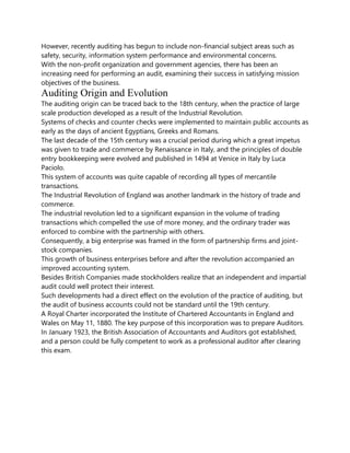 What Is Auditing? Definition, Types & Importance | DOCX