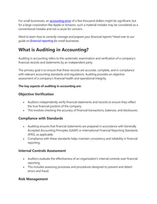 What Is Auditing? Definition, Types & Importance | DOCX