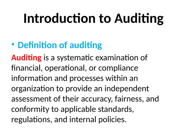 AUDITING-PPT.pptx introduction to auditing | PPTX