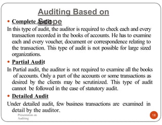 AUDITING new audit types of audit and audit latest | PPTX