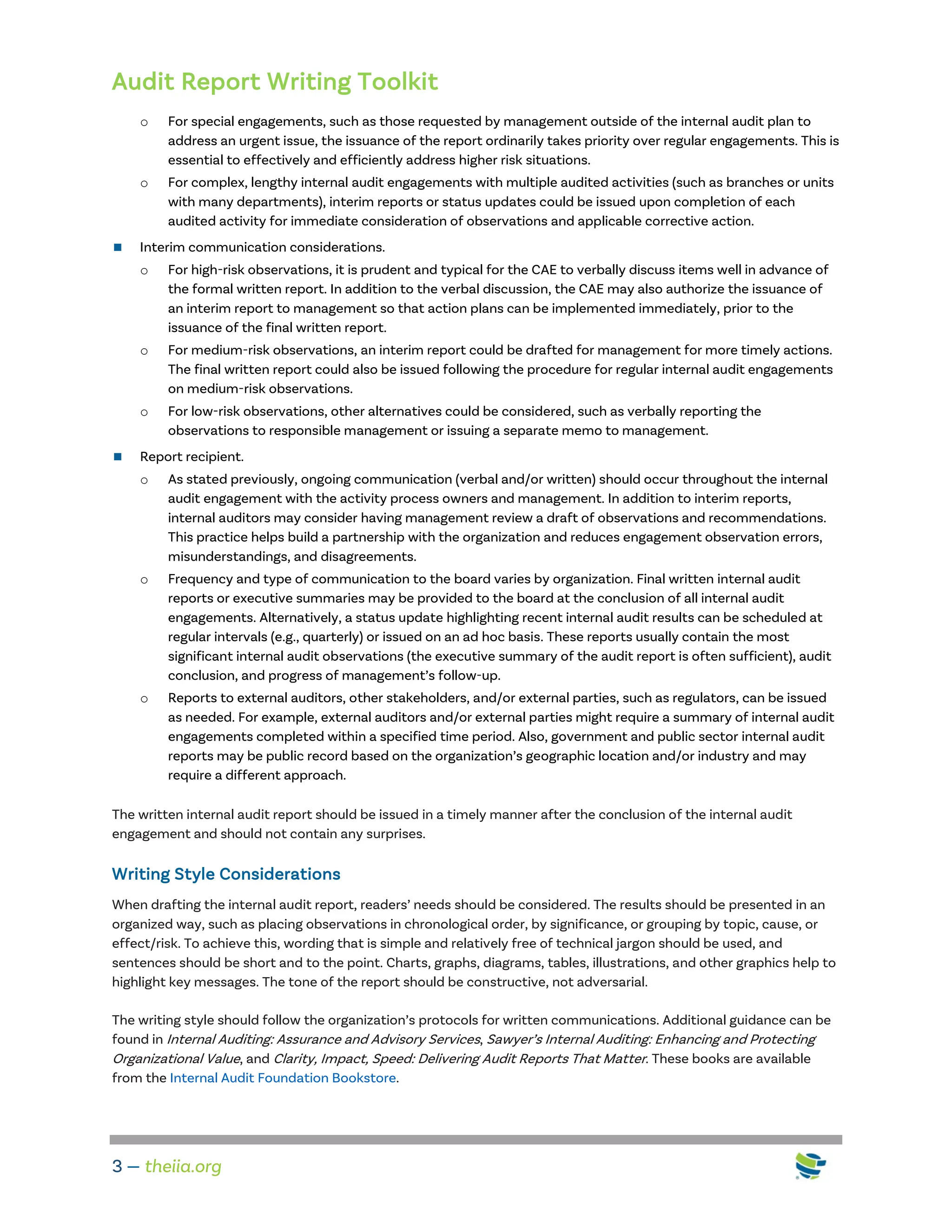 auditing-report-writing-toolkit that will help the Auditors. | PDF