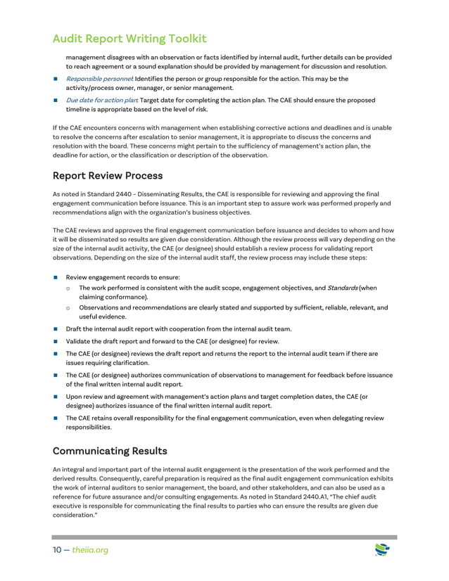 auditing-report-writing-toolkit that will help the Auditors. | PDF