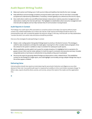 auditing-report-writing-toolkit that will help the Auditors. | PDF