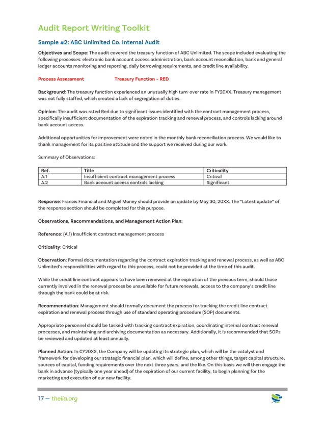 auditing-report-writing-toolkit that will help the Auditors. | PDF