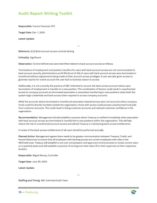 auditing-report-writing-toolkit that will help the Auditors. | PDF