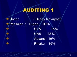 Pendahuluan : Pengertian Auditing 1-1.ppt