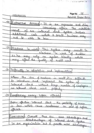 Auditing | B com -5th sem | Hand written Notes | by Ritish Bedi #RVIRGO ...
