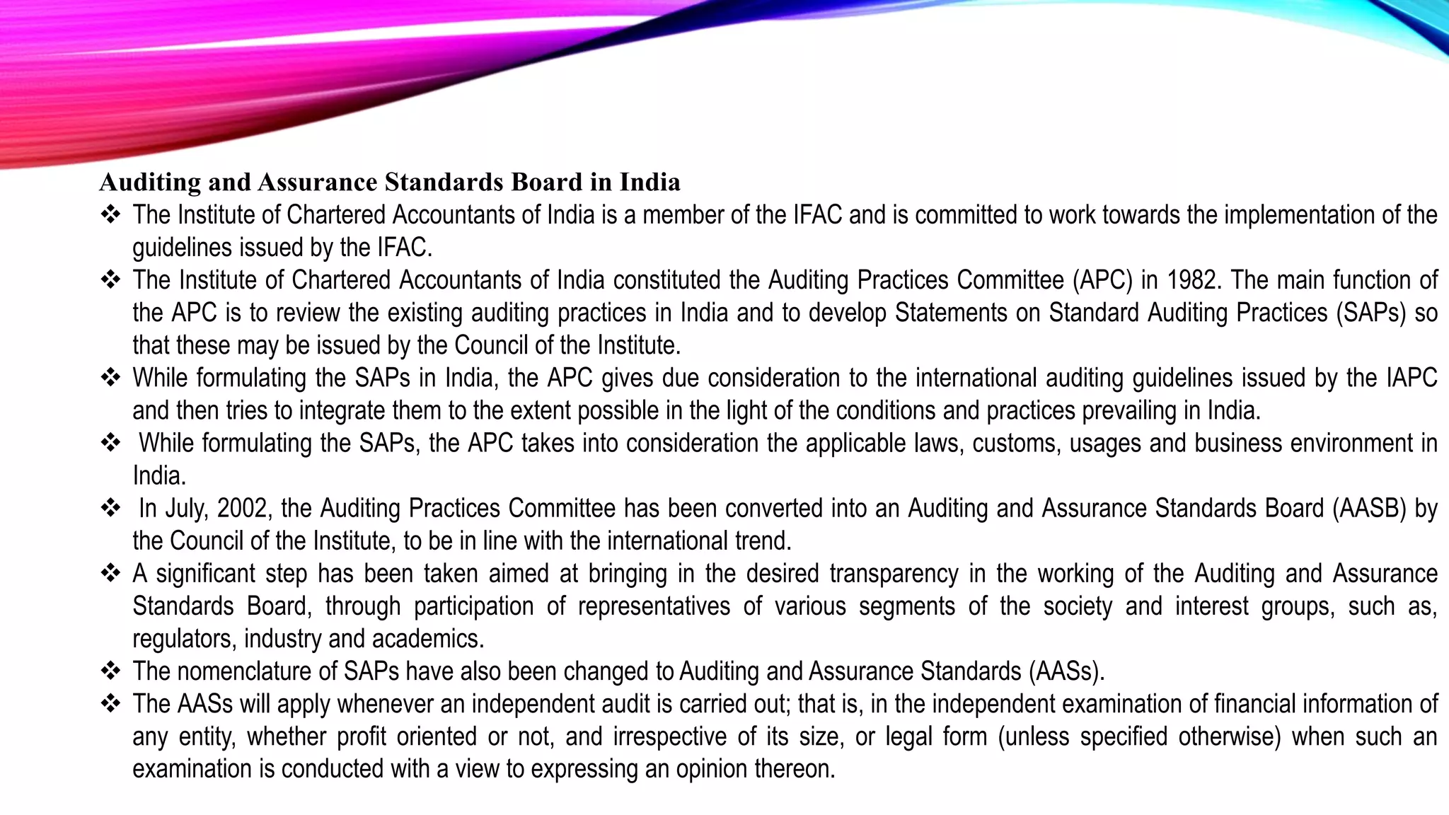 Auditing and assurance standards | PPTX
