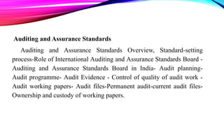 Auditing and assurance standards | PPTX