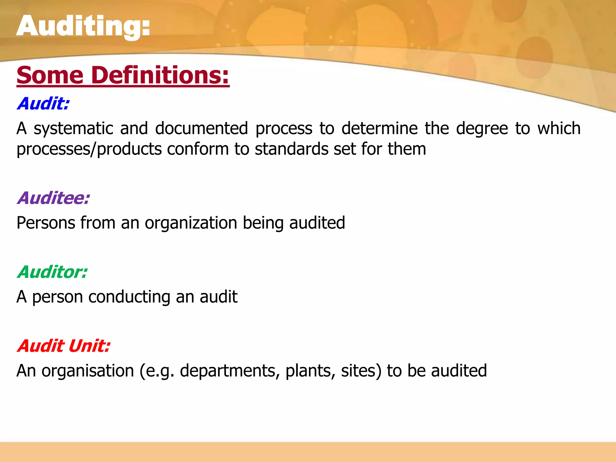 Auditing and inspection | PPTX