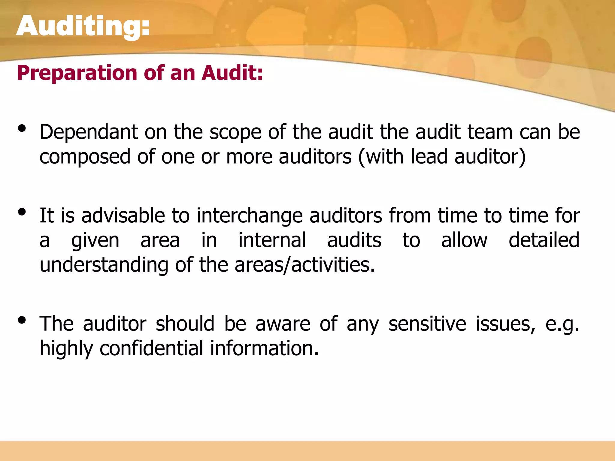 Auditing and inspection | PPTX