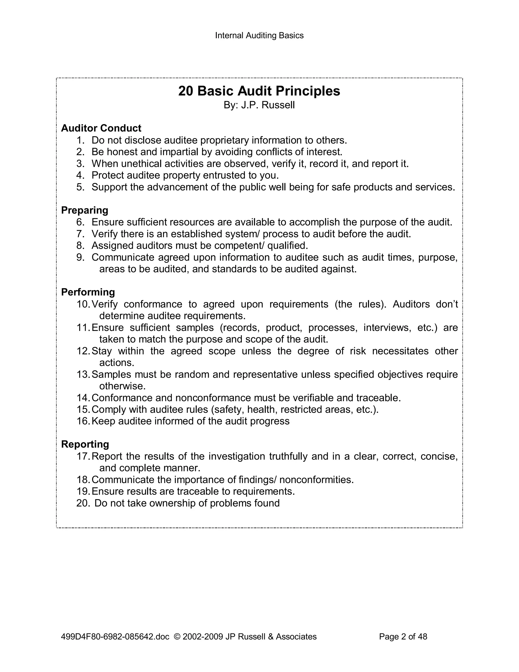 Auditing Basics | PDF