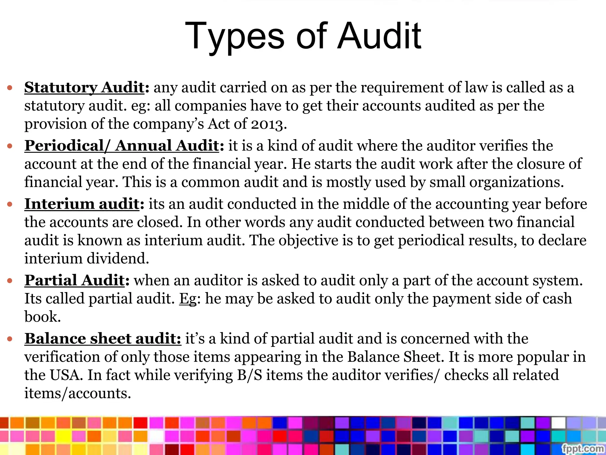 Auditing study material for b.com final year students | PPTX