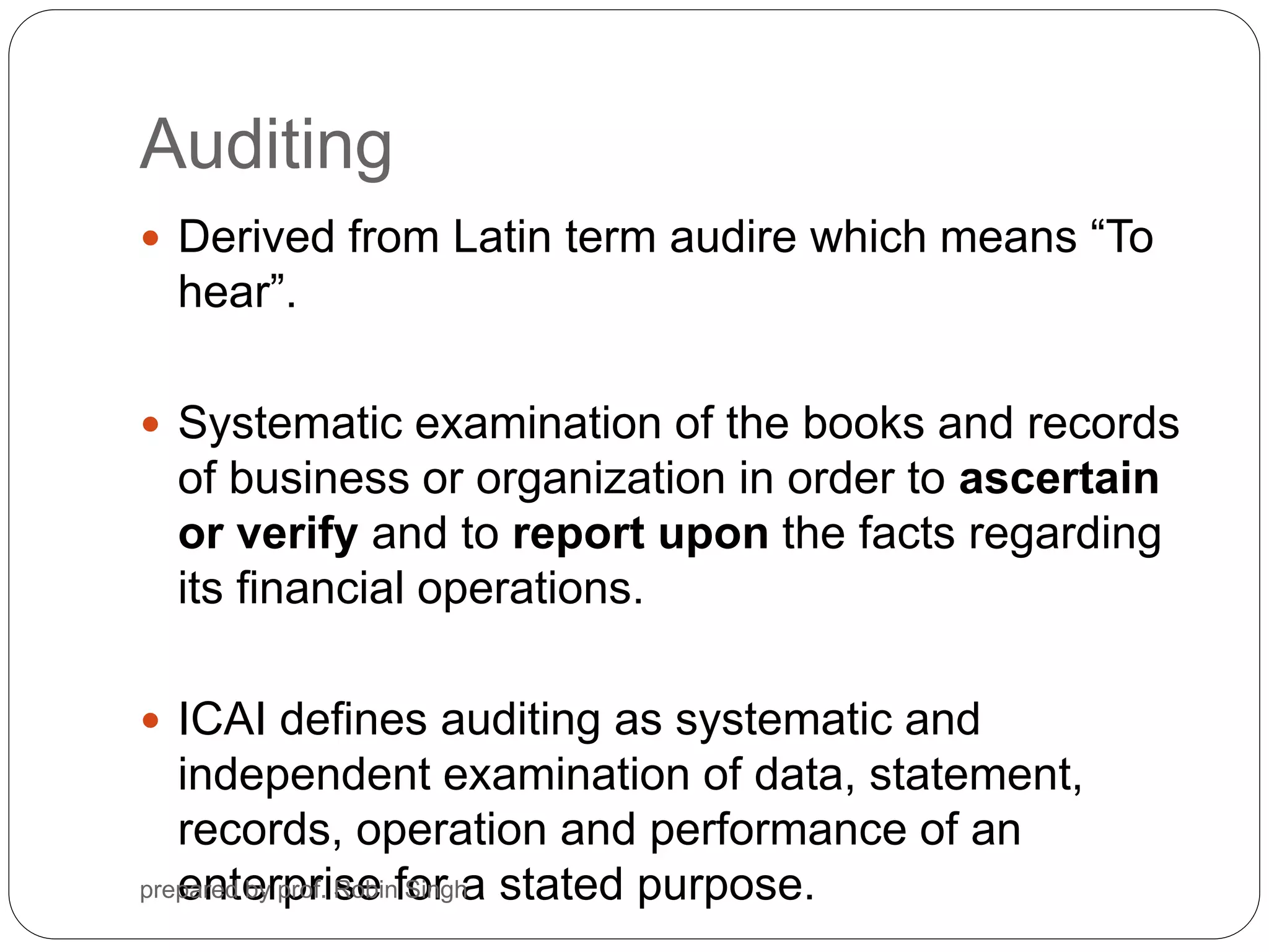 Auditing concepts | PPTX