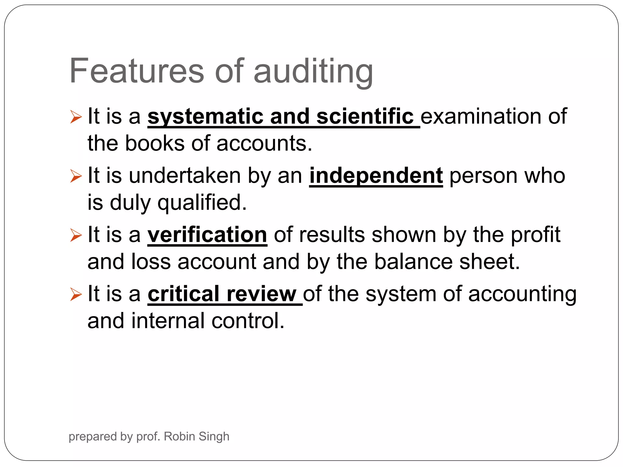 Auditing concepts | PPTX