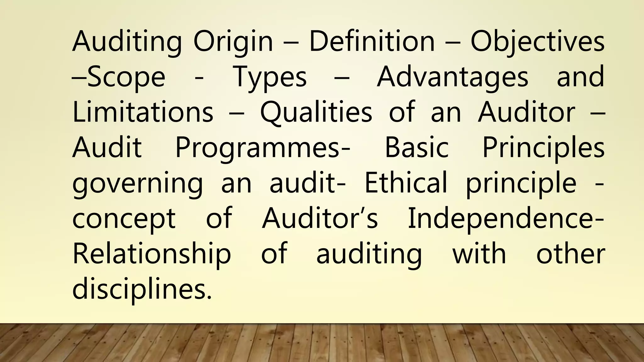 Auditing concepts | PPTX