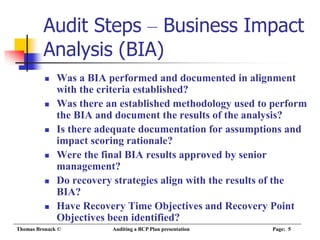 Auditing contingency Plans | PDF