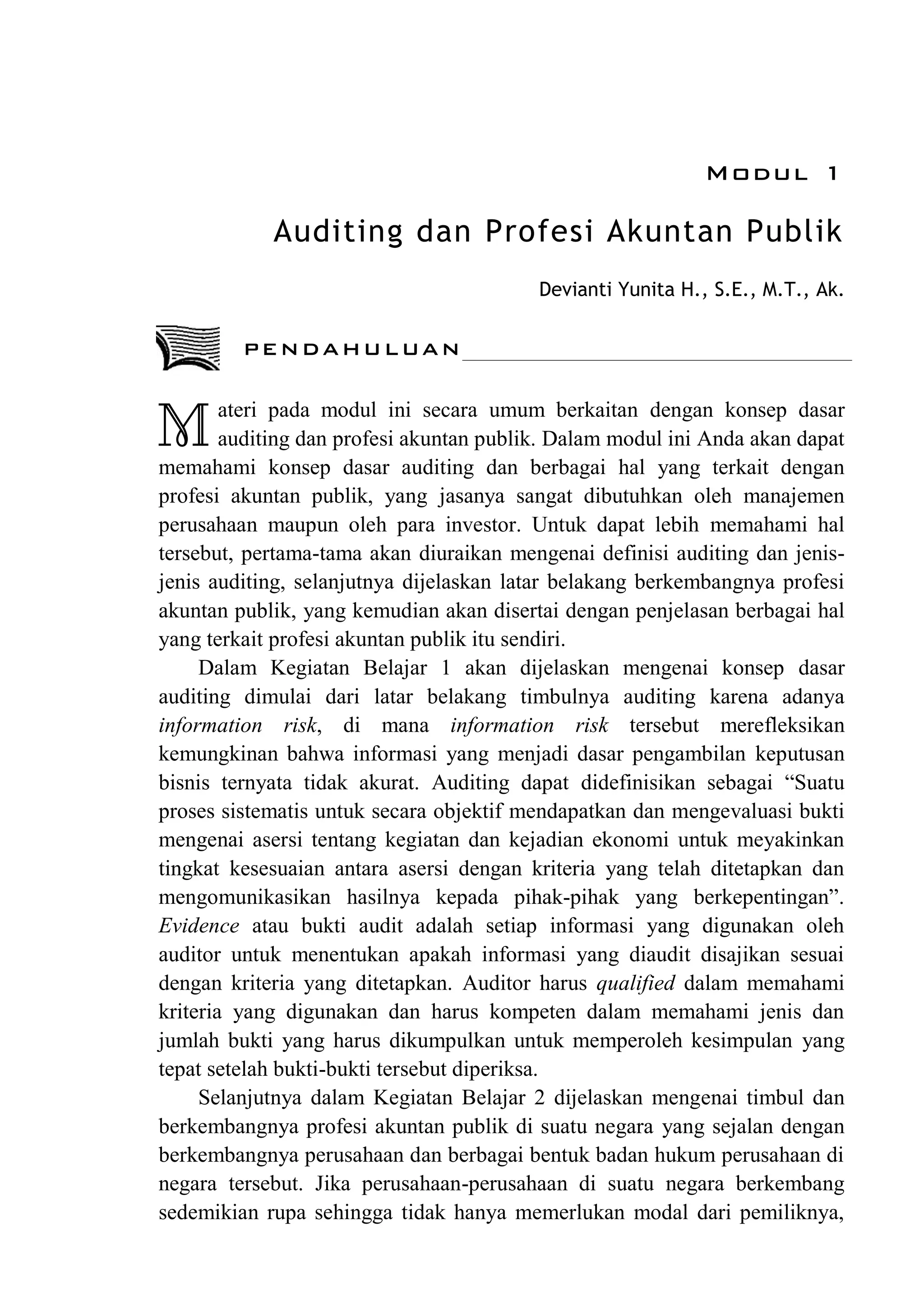 Auditing dan Profesi Akt Publik Praktek Akuntan | PDF