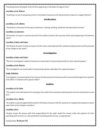 Auditing definition complied by basharat ali | DOCX