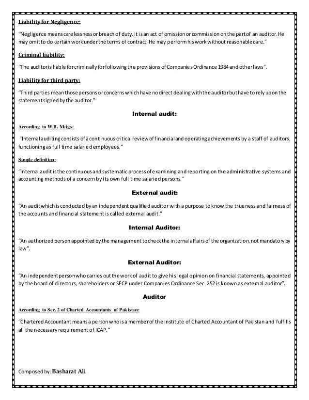 Auditing definition complied by basharat ali