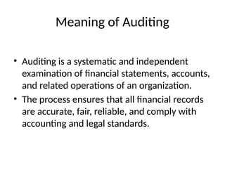Auditing and auditing systems in india_Detailed | PPTX