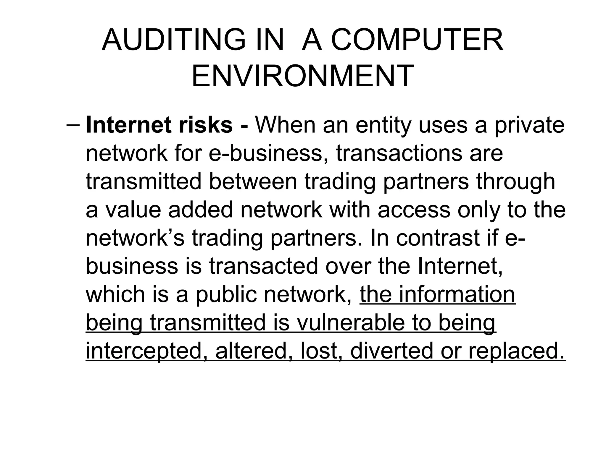 Auditing in a computer environment copy | PPT