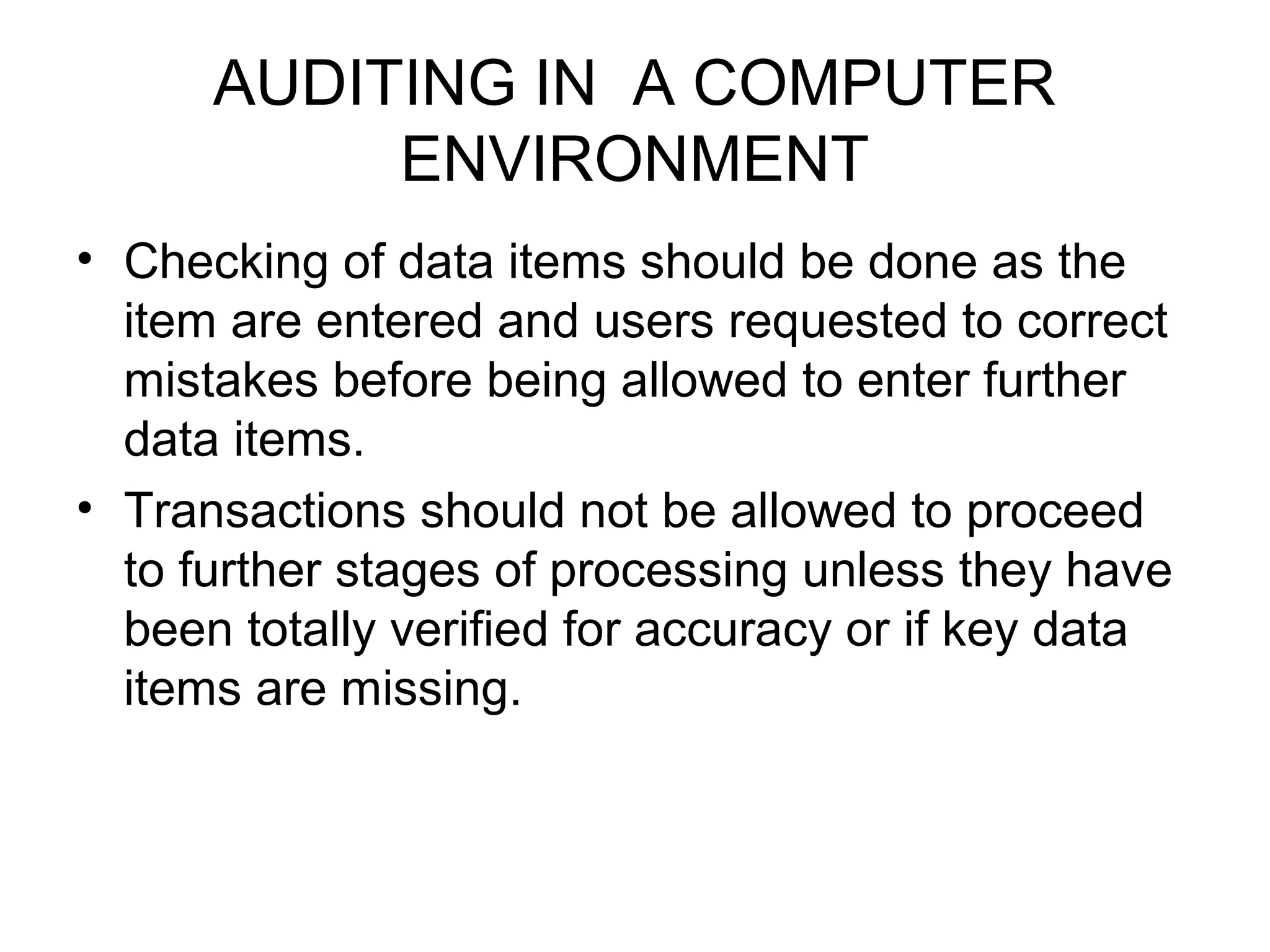 Auditing in a computer environment copy | PPT